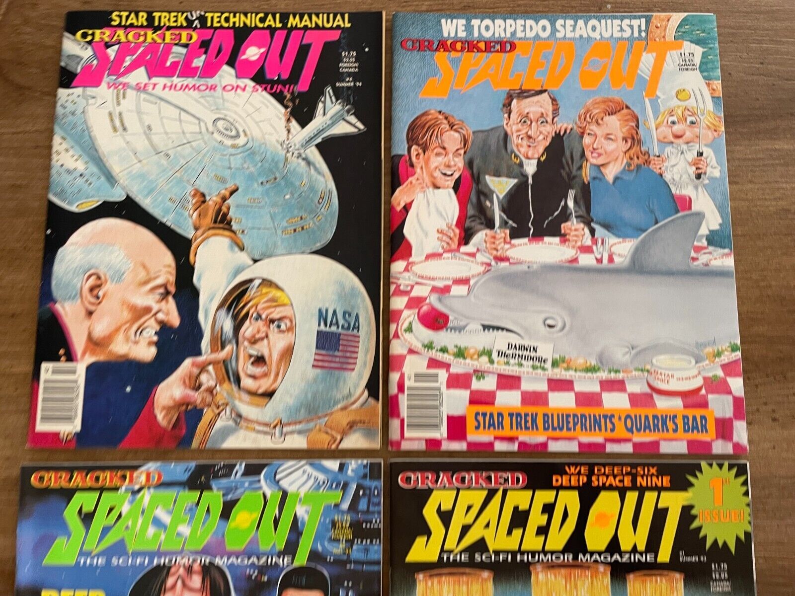 Lot Of 4 Cracked Spaced Out Sci-Fi Humor Magazines # 1 2 3 4 Star Trek ...