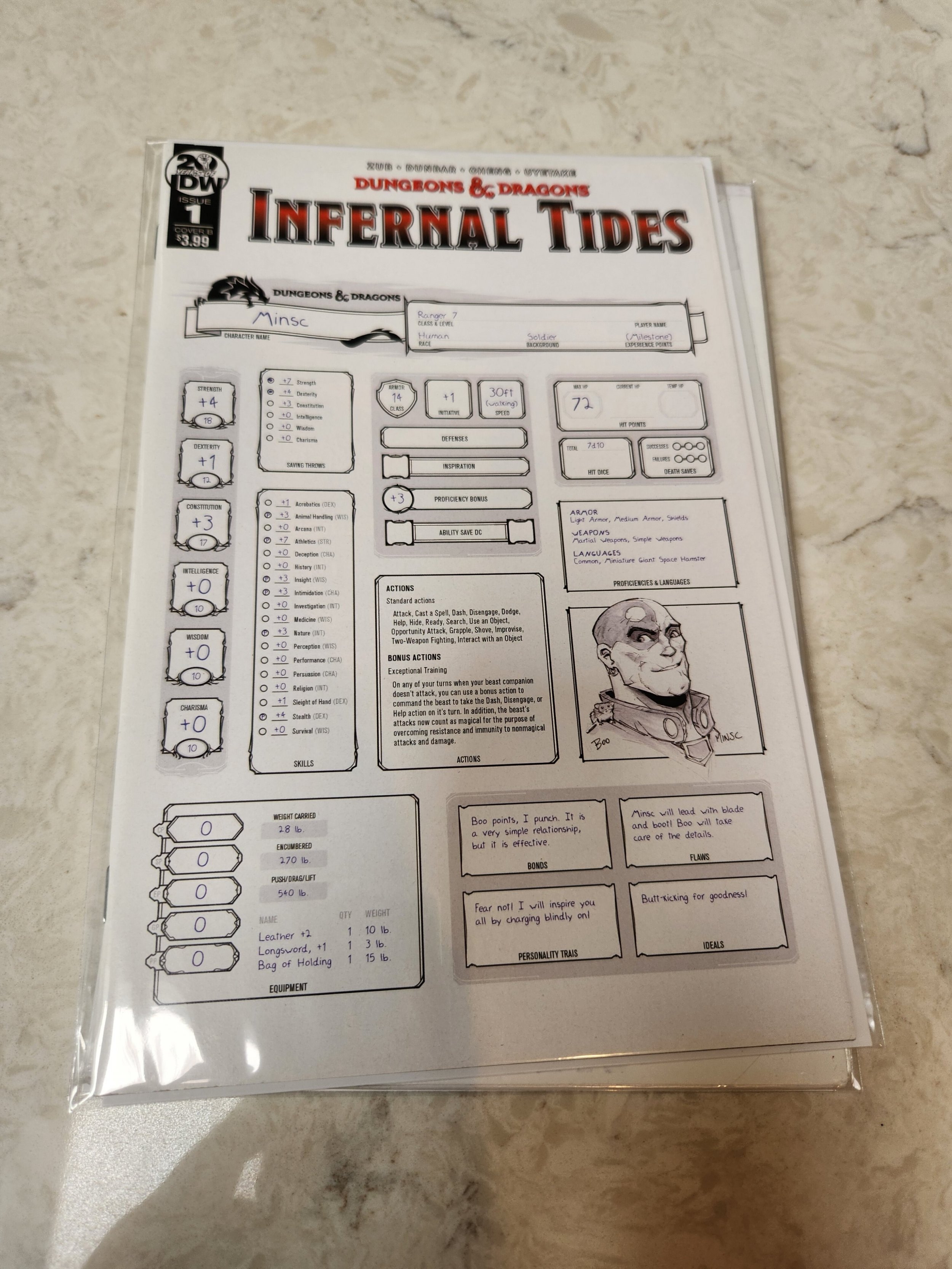 Dungeons & Dragons: Infernal Tides #1 Cover B - Character Sheet (2020 ...