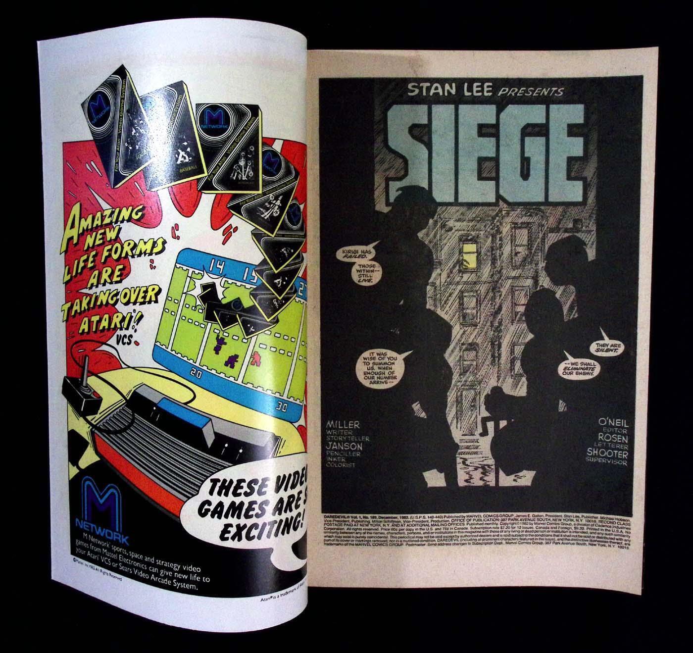 Daredevil #189 Death of Stick Frank Miller Marvel Dec 1982 Black Widow ...