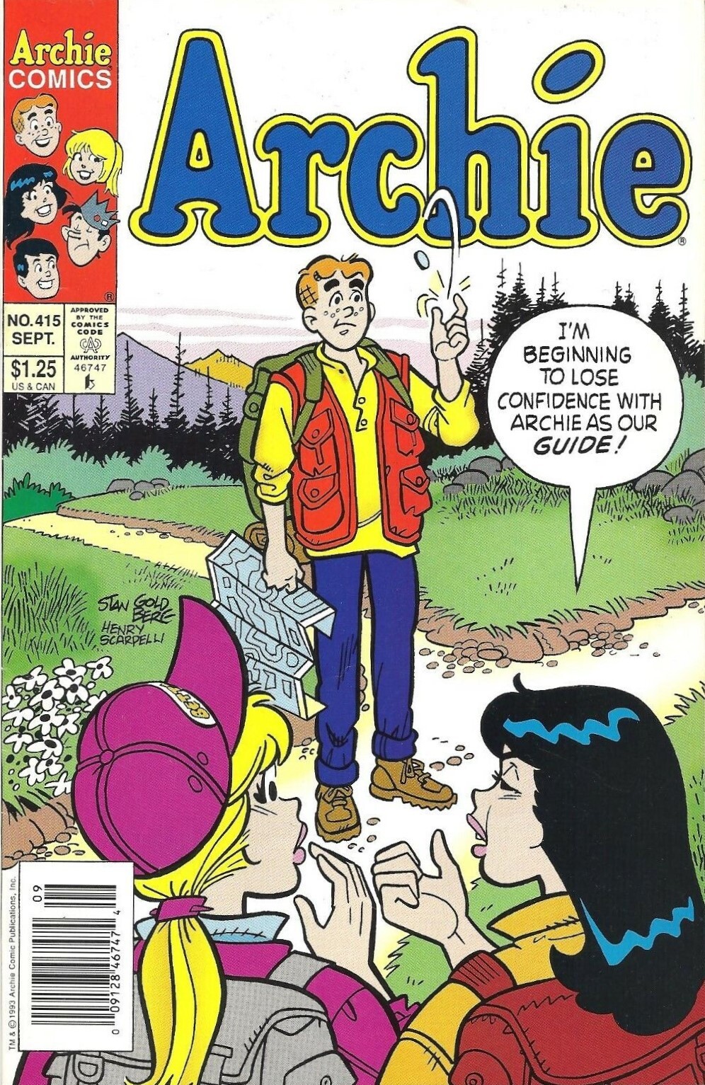 Archie #415 (Newsstand) FN ; Archie | Lost Trail Guide Cover | Comic ...
