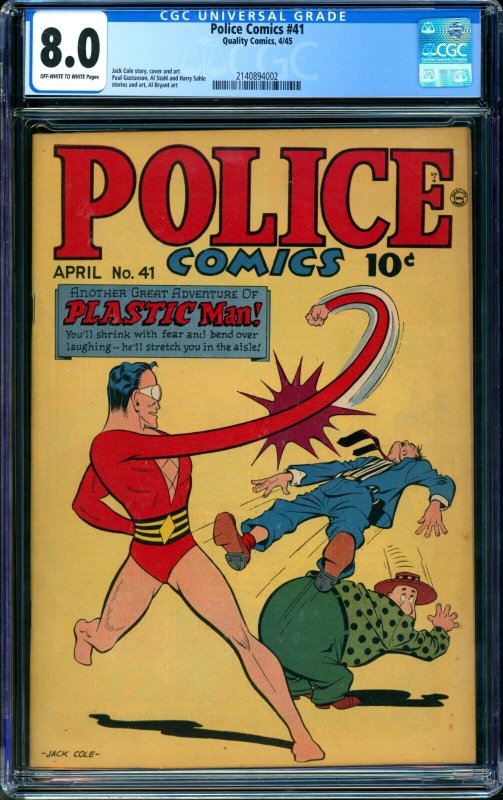 Police Comics #41 (1945) | CGC 8.0 | Plastic Man | Quality | Jack Cole ...