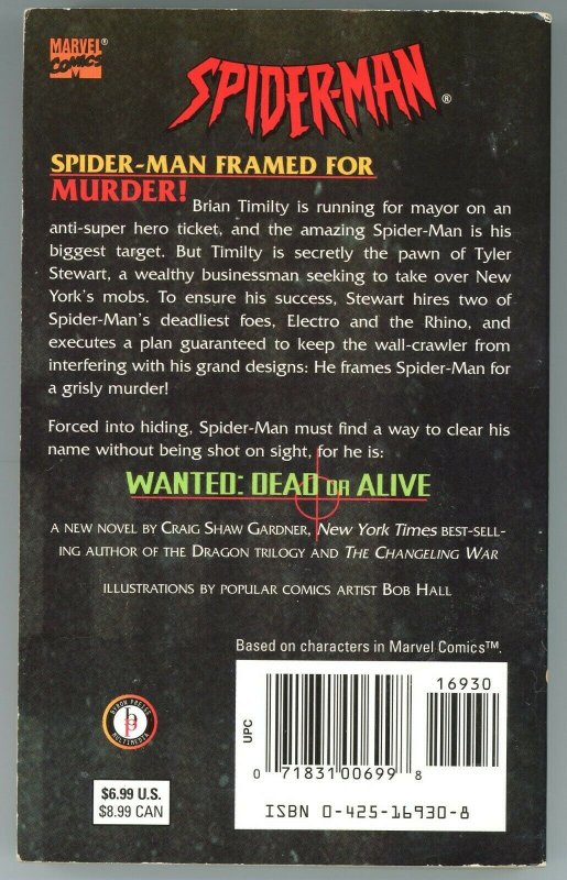 Spiderman Wanted Dead or Alive Craig Shaw Gardner Marvel Comics Novel ...