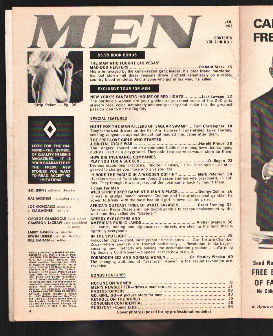 Men 1/1972-Africa's Outcast Tribe of White Savages-Bruce Minney-Earl ...