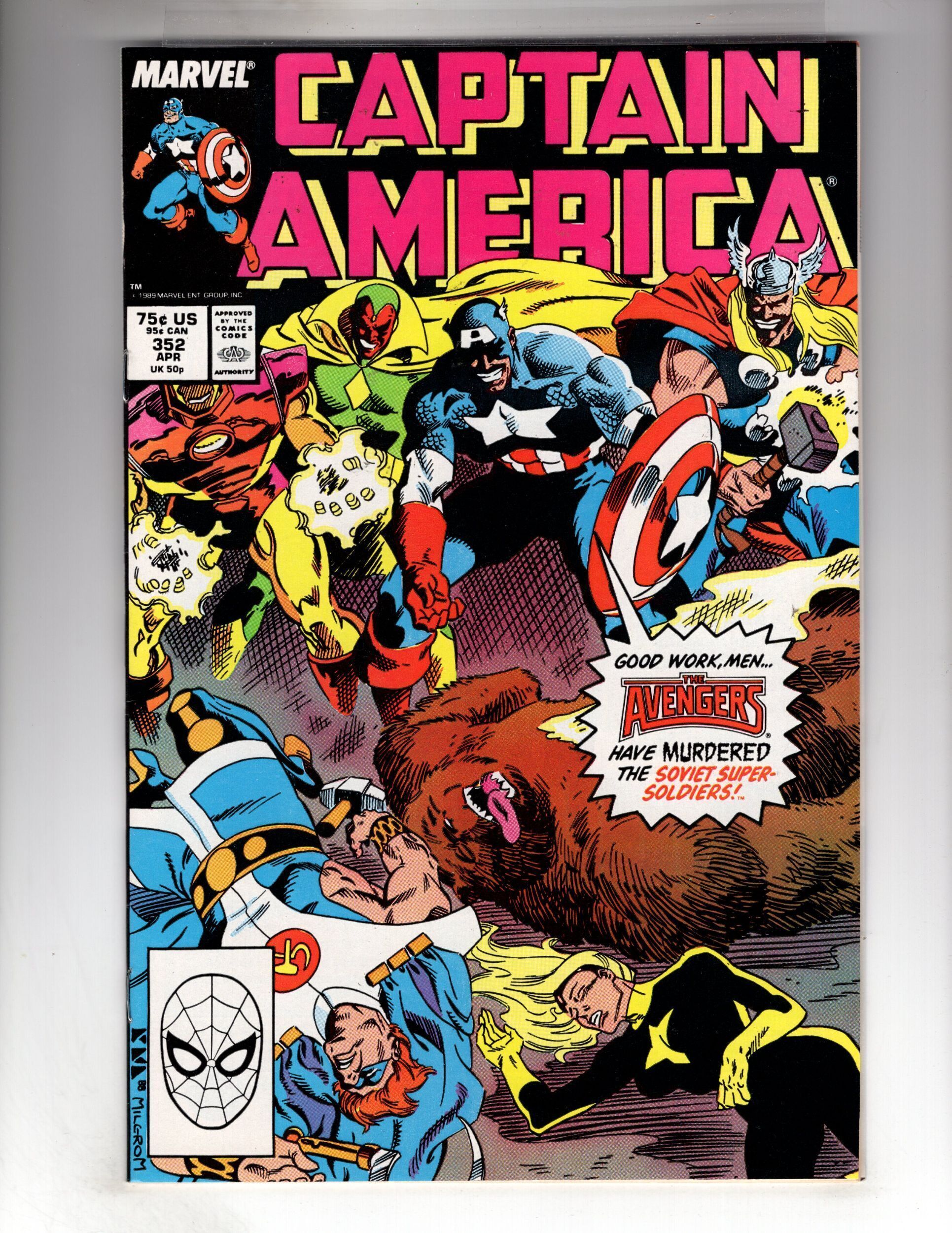 Captain America #352 (1989) VF/NM AVENGERS! SOVIET SUPER SOLDIERS ...