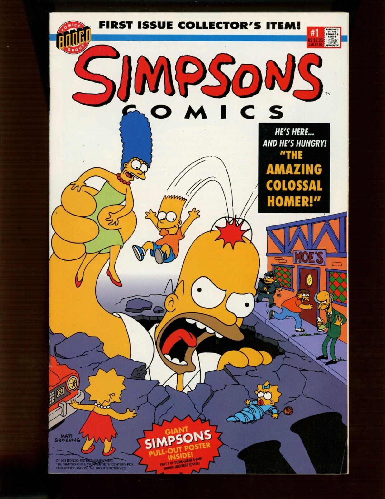 (1993) Simpsons Comics #1 - KEY ISSUE! WITH GIANT PULL-OUT POSTER! (9.0 ...