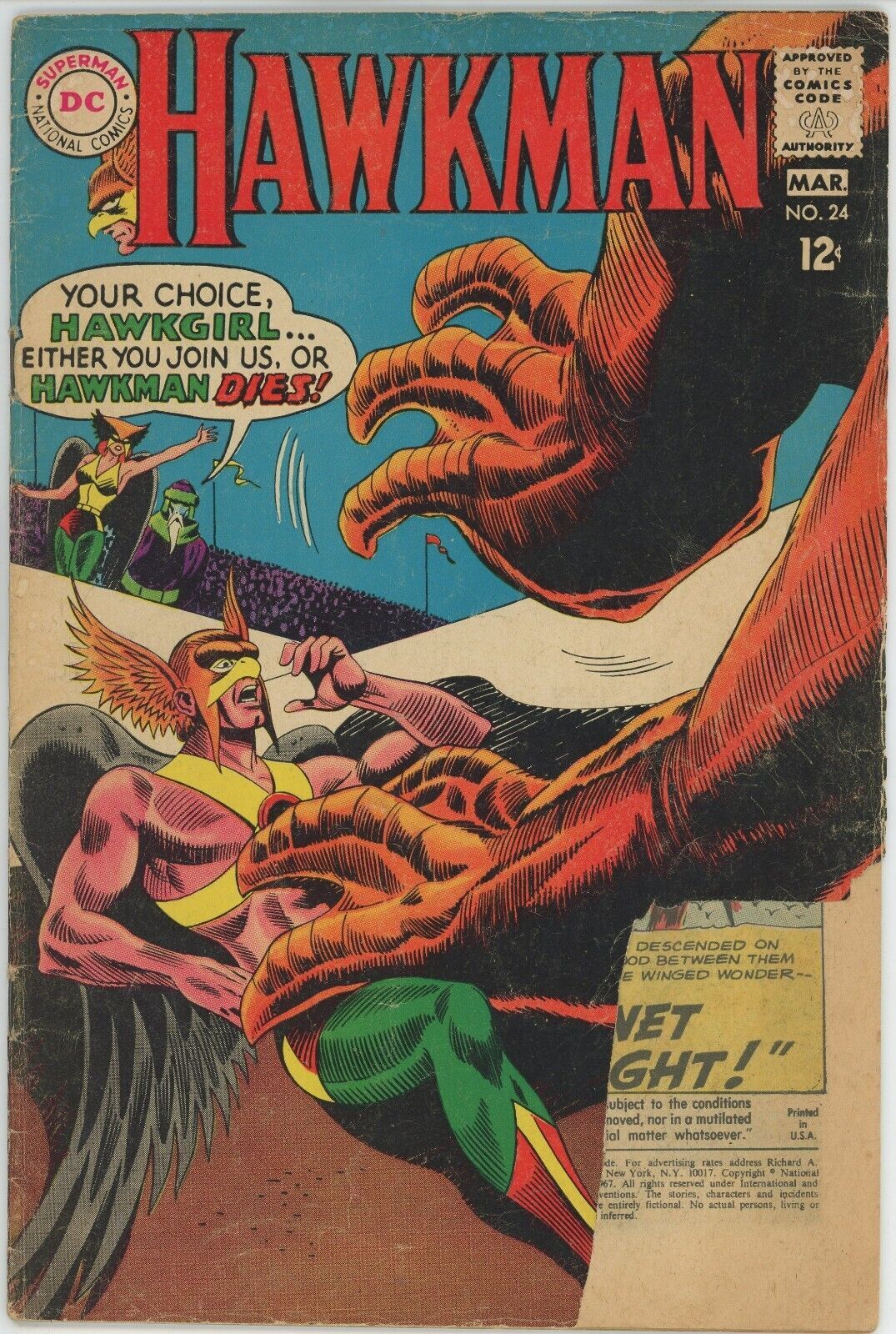 Hawkman #24 (1964) - 1.8 GD- *Robot Raiders from Planet Midnight ...