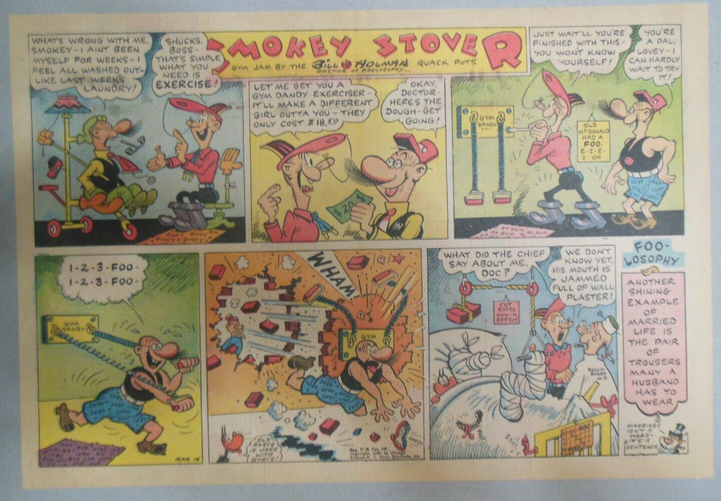 Smokey Stover Sunday Page by Bill Holman from 4/16/1939 Size: 11 x 15 ...