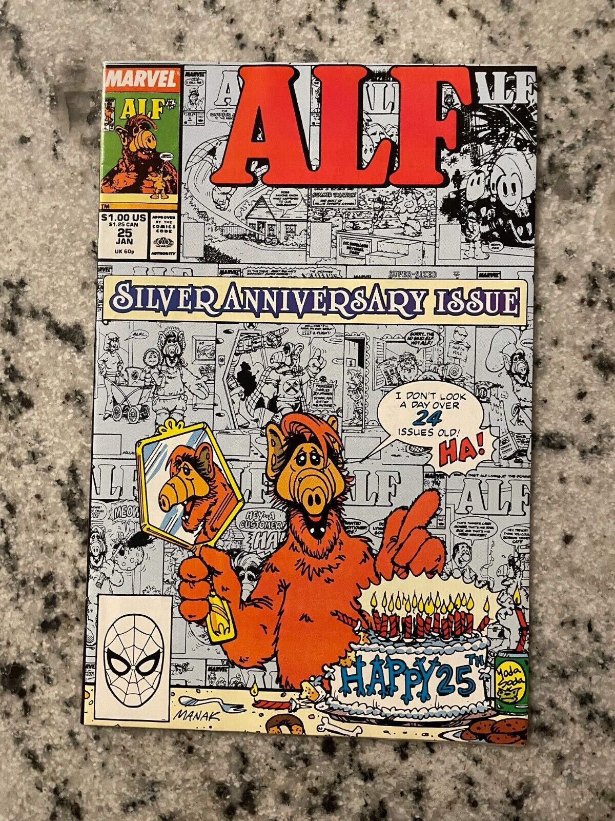 Alf # 25 NM Marvel Comic Book Cover Art Manak TV Show Anniversary Issue ...