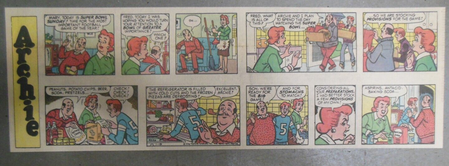 (7) Archie Sunday Pages created Bob Montana 1978 Quarter Page Size 4.5 ...