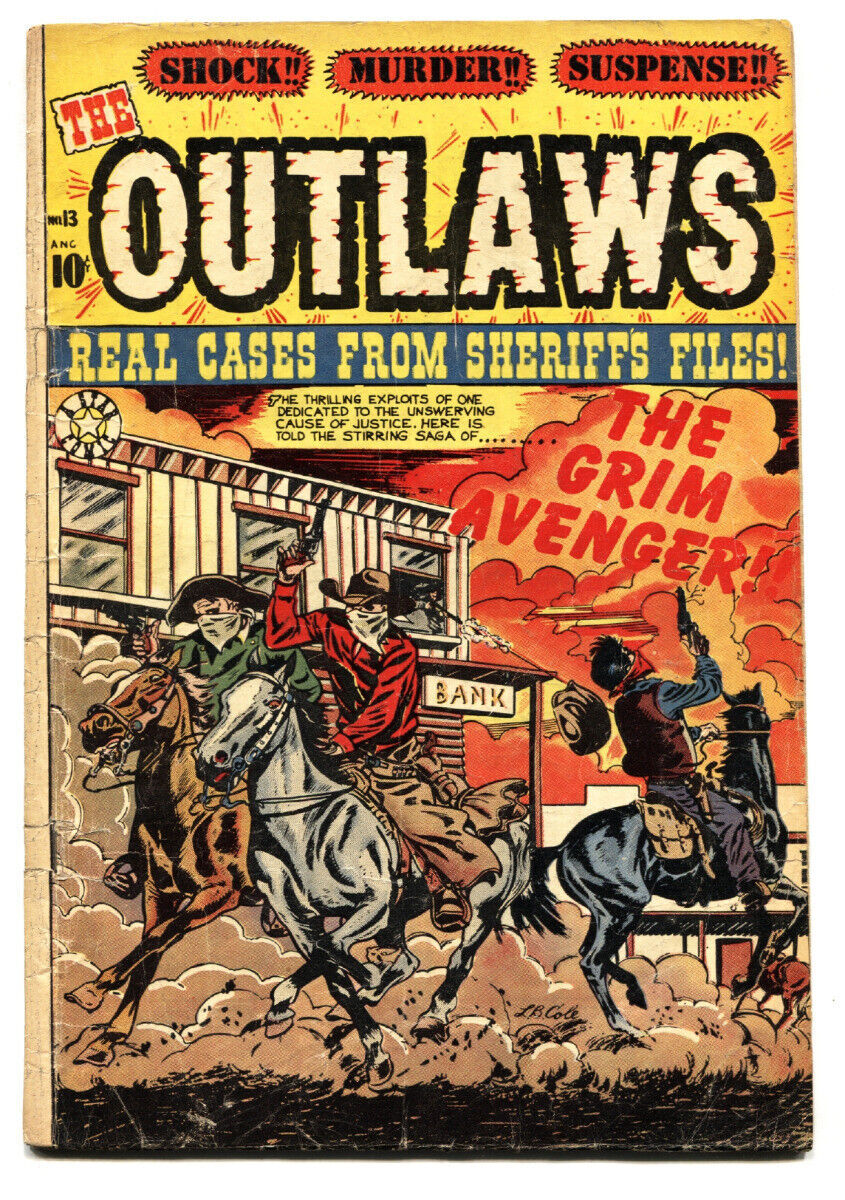 OUTLAWS #13 1953-L.B. Cole cover art-Golden-age western comic book ...