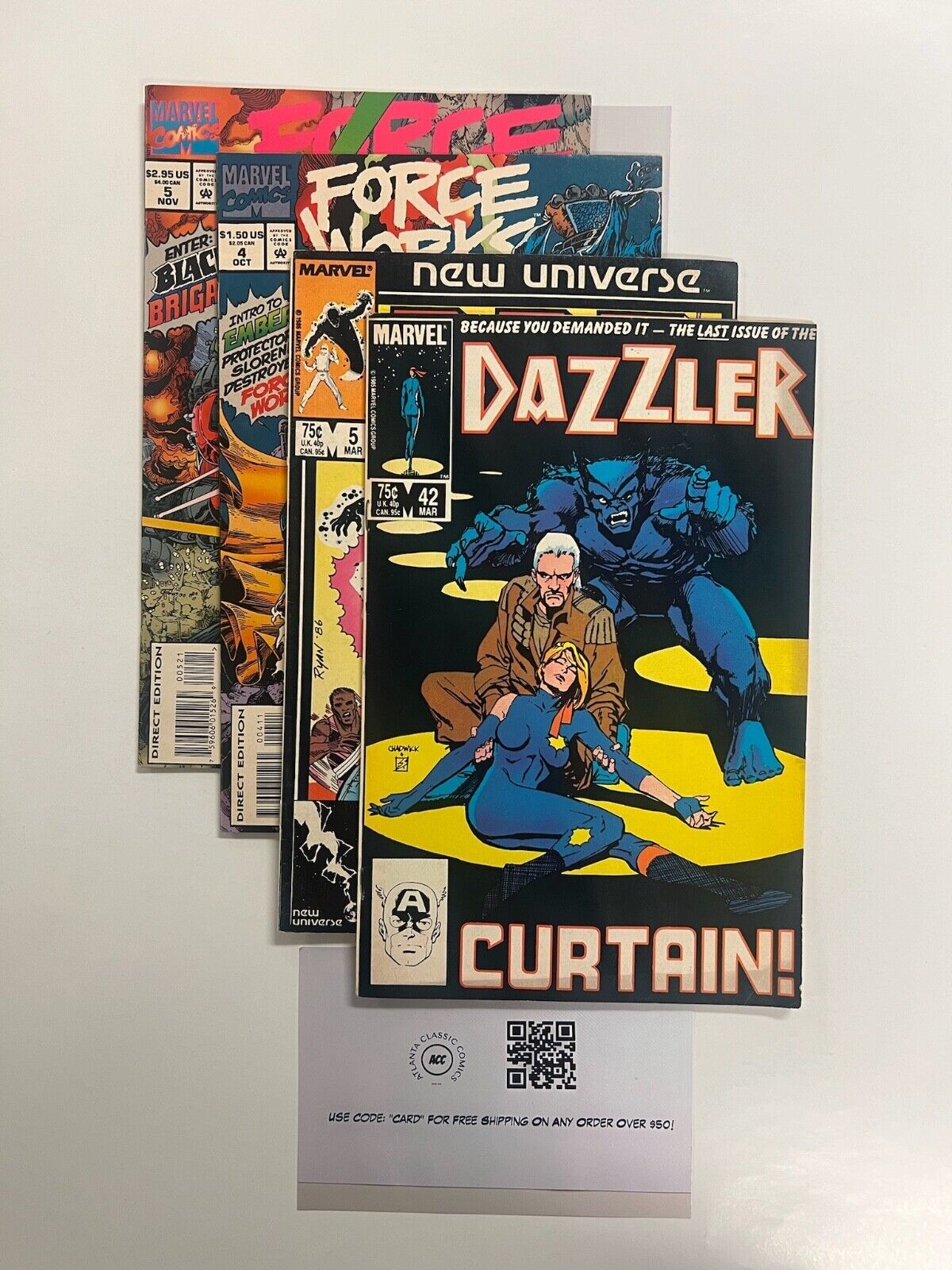 4 Marvel Comics Dazzler # 42 + D.P.Z # 5 + Force Works # 4 5 Defenders ...