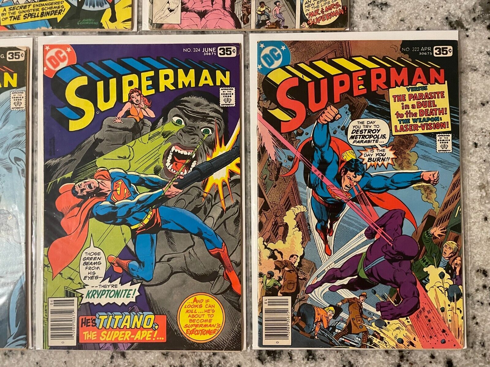 Lot Of 5 Superman DC Comic Books # 322 324 326 329 330 Batman Flash ...