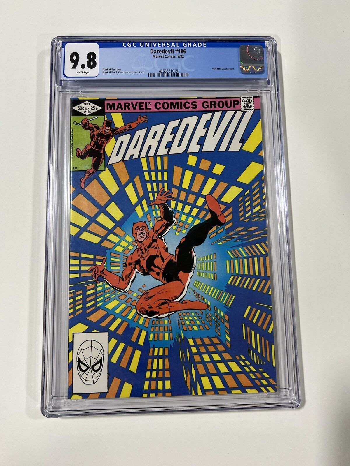 Daredevil #186 CGC 9.8 1982 white pages Frank Miller | Comic Books ...