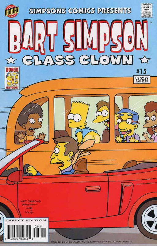 Simpsons Comics Presents Bart Simpson #15 VG ; Bongo | low grade comic ...