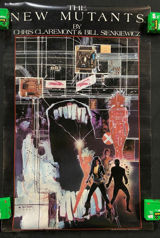 Vintage New Mutants Poster 34" X 22" Bill Sienkiewicz ART Vf-Vf+ ...
