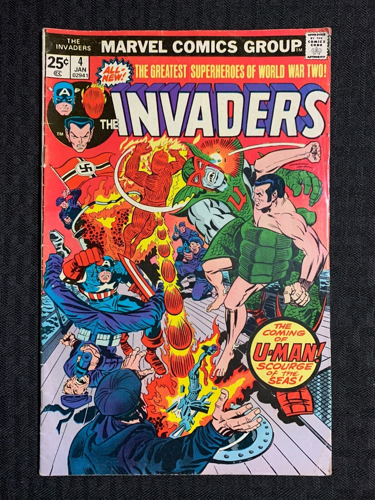 1976 THE INVADERS #4 VG+ 4.5 Frank Robbins / U-Man Must Be Stopped ...