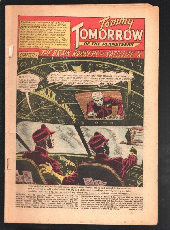 Showcase #4 1963-DC- Tommy Tomorrow-Coverless bargain copy-VG | Comic ...