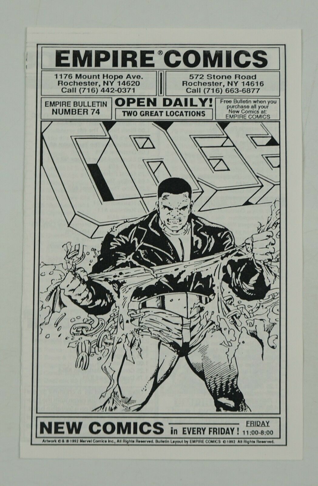 Empire Comics Bulletin #74 - 1992 - cover art for Luke Cage #1 by ...