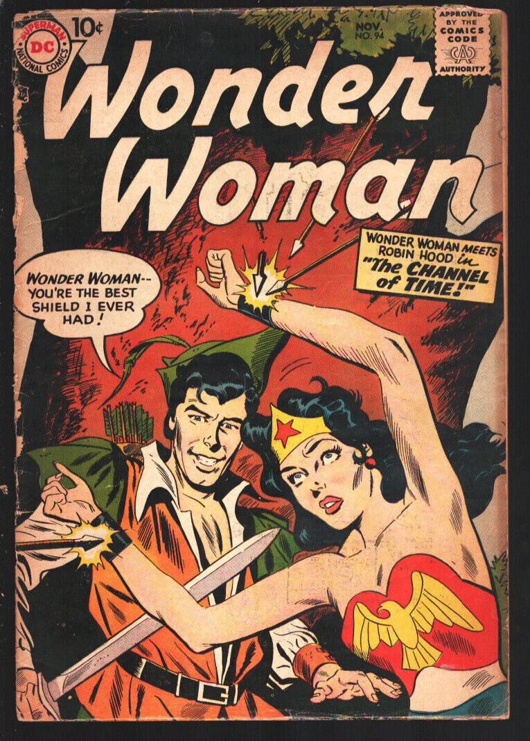 Wonder Woman #94 1957-DC-Wonder Woman teams up with Robin Hood ...