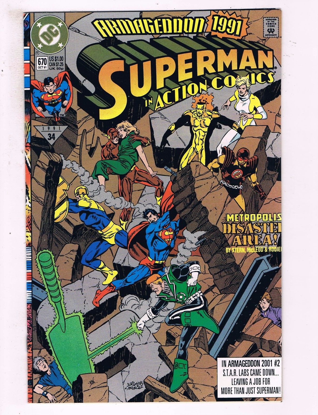 Action Comics #670 VF DC Comics Armageddon 1991 Comic Book Stern ...