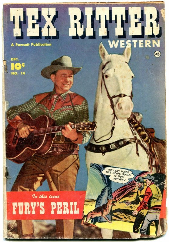 Tex Ritter #14 1952- Fawcett Golden Age Western photo cover G | Comic ...