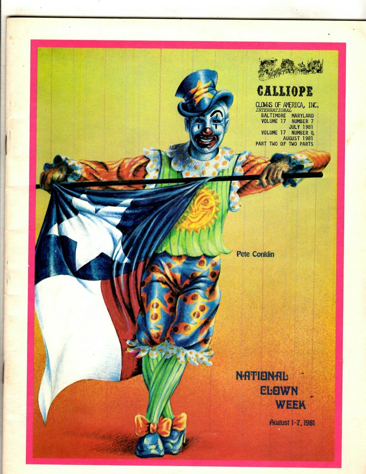 6 Magazines Callipoe Clowns of America # 3 17 8 9 Special Issue 2 7 Int ...