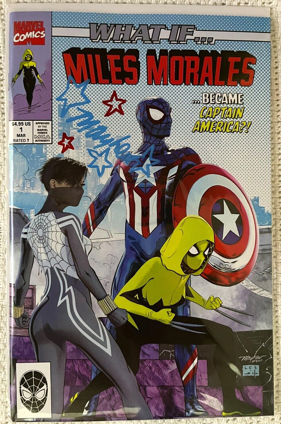 What if...Miles Morales #1 Mayhew Trade & Virgin Remarked Signed W/CAP Gold Bill | Comic Books ...