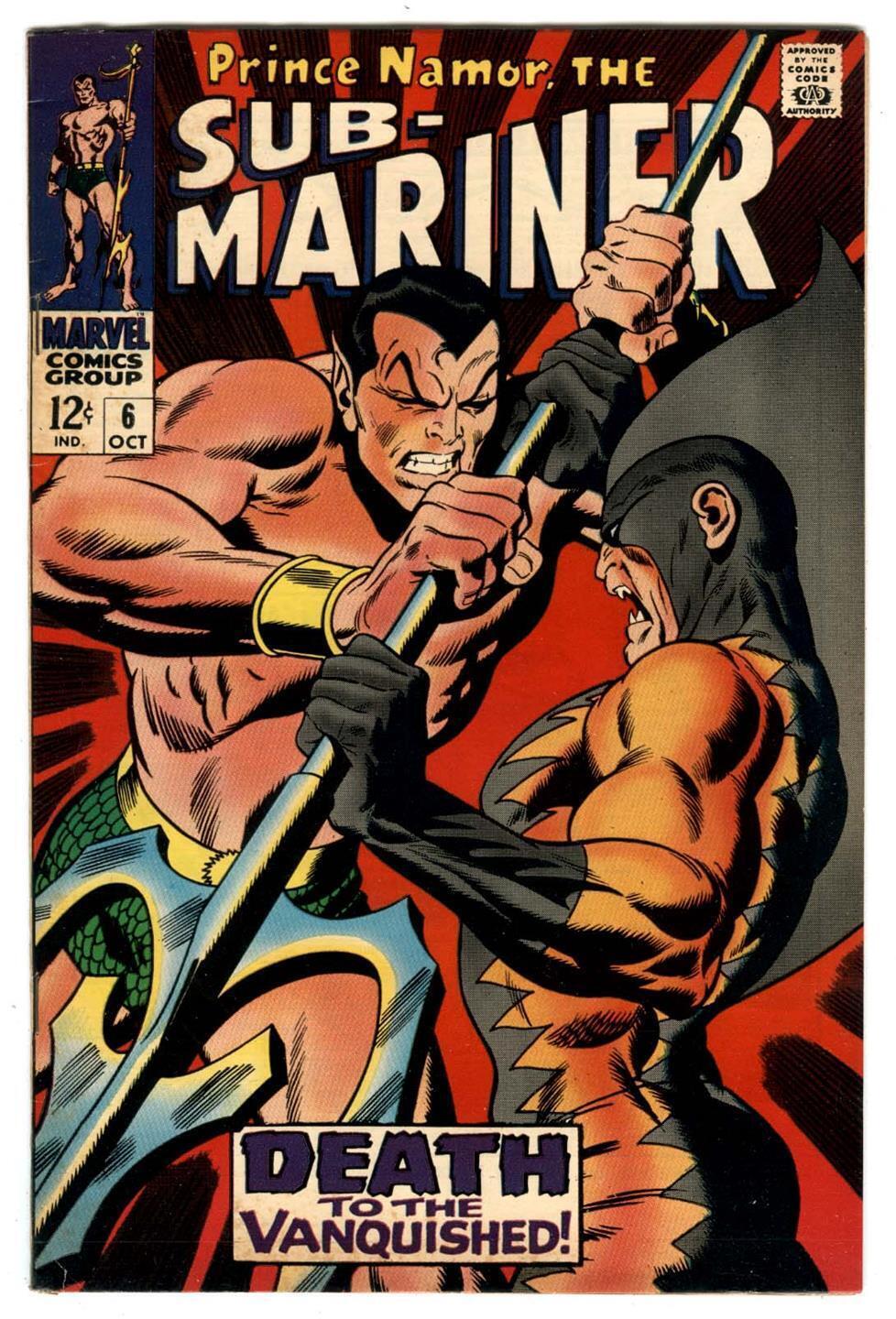 Sub-Mariner #6 1968 Roy Thomas,John Buscema, 2nd App.TIGER SHARK Prince ...