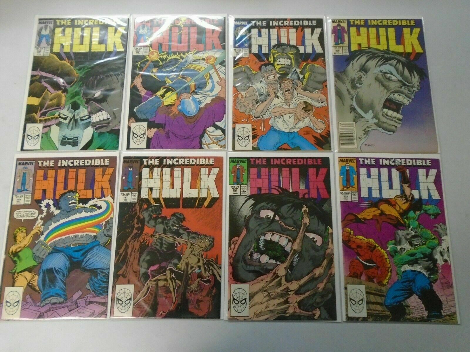 Incredible Hulk lot 46 different from #350-400 avg 8.0 VF (1988-92 1st ...