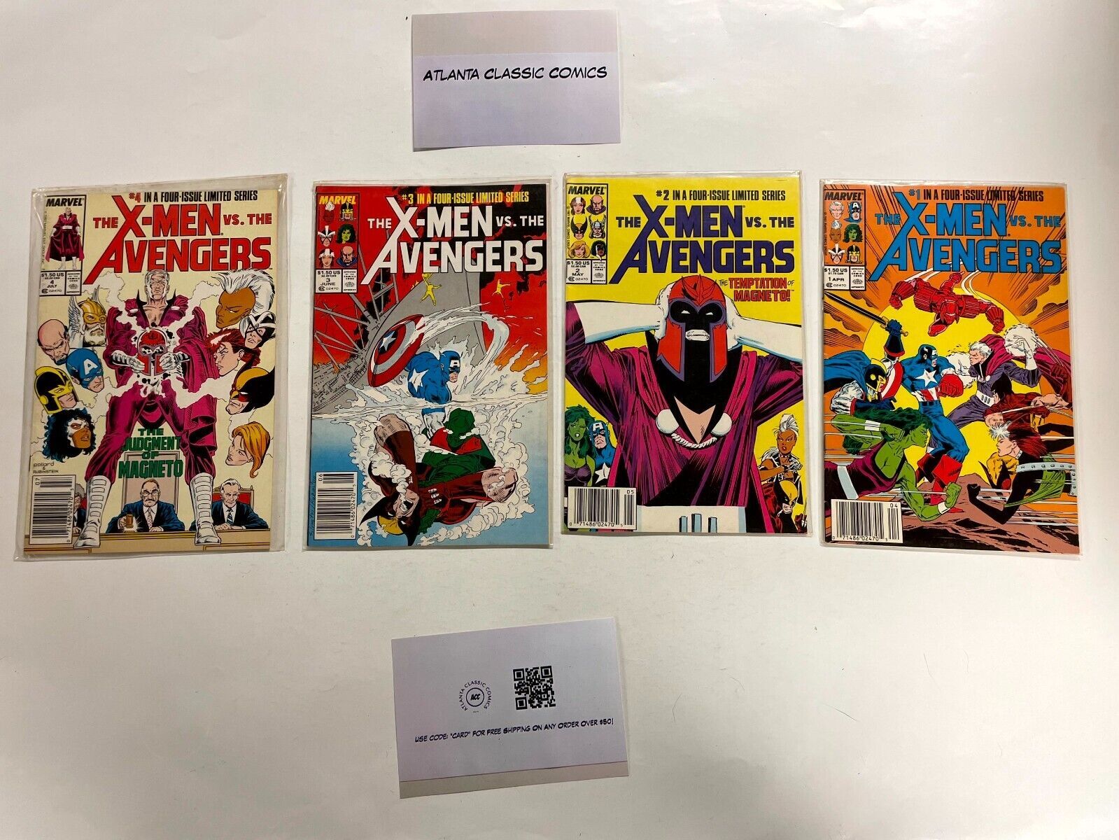 4 X-Men vs The Avengers Complete Marvel Comics # 1 2 3 4 Magneto Cap ...