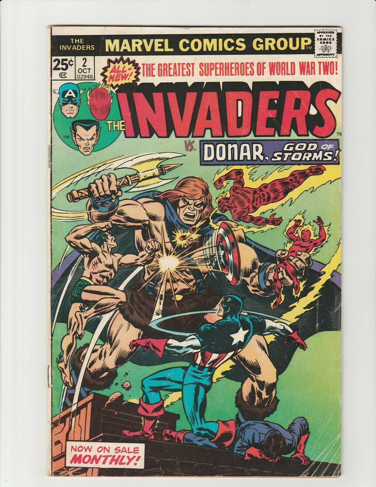 Invaders #2 (Marvel 1975) Captain America Namor Human Torch FN | Comic ...