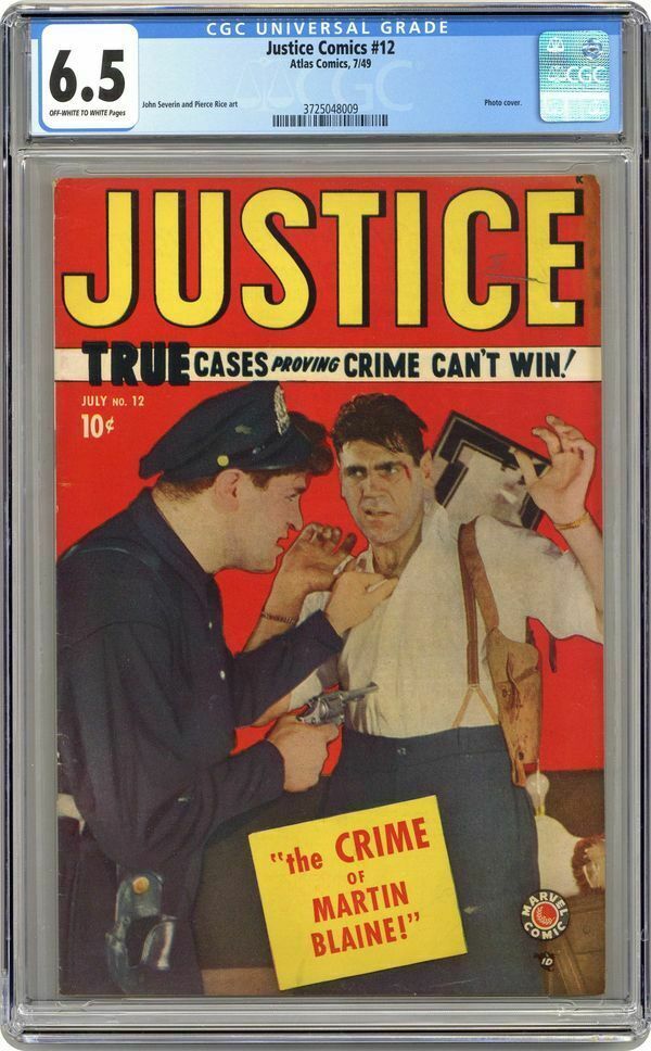 Justice Comics #12 Marvel / Atlas 1949 CGC 6.5 FN+ Golden Age Crime ...