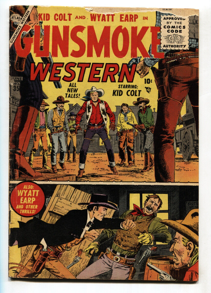 Gunsmoke Western #35 1956--Joe Maneely-Kid Colt-Wyatt Earp-comic book ...
