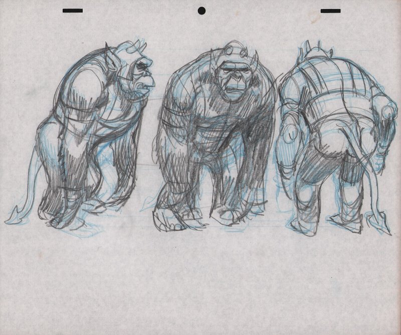 Aroo From He-Man Pencil Animation Art Rotations | Comic Collectibles ...