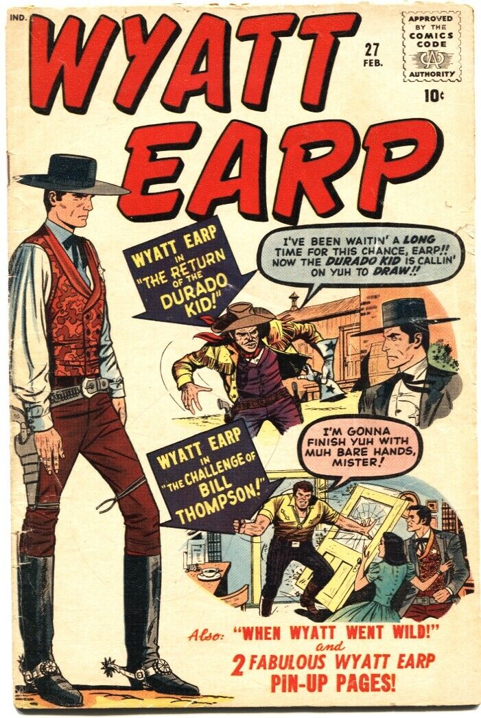 Wyatt Earp #27-Dick Ayers Art-Gunhawk-Atlas / Marvel-1959-Pin UP Pages ...