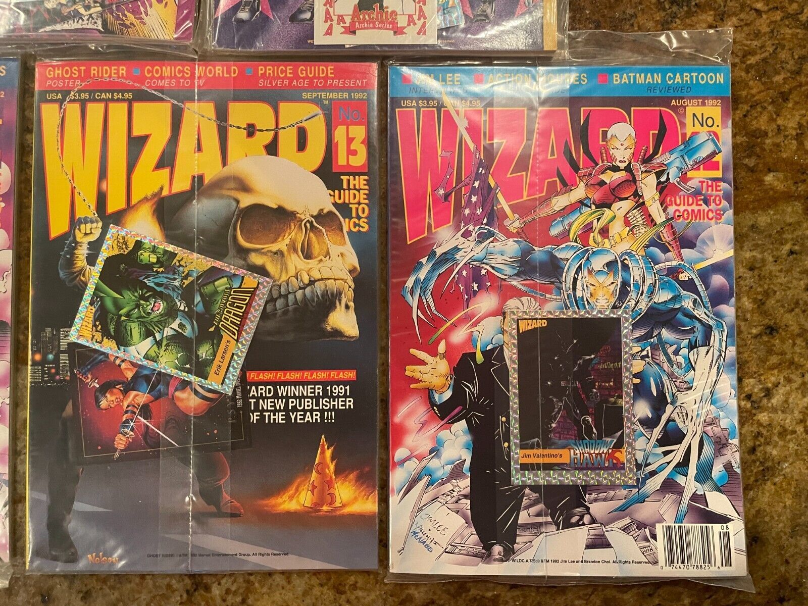 5 Wizard Comic Book Magazines # 12 13 14 15 16 SEALED Polybags Hulk ...
