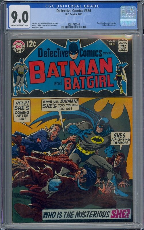 Detective Comics #384 CGC 9.0 Batman 1st Batgirl Solo Story IRV Novick ...