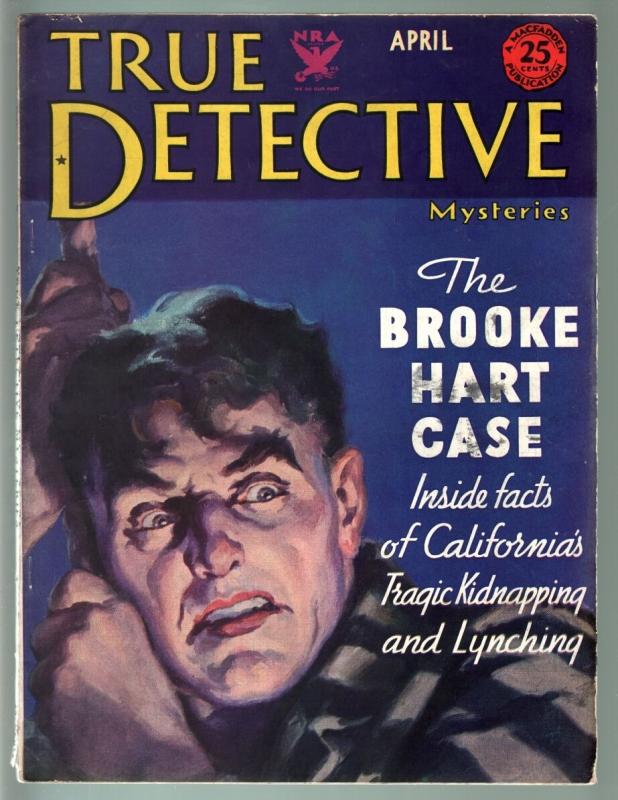 True Detective Mysteries APR 1934-Pretty BOY Floyd-Brooke Hart Case ...