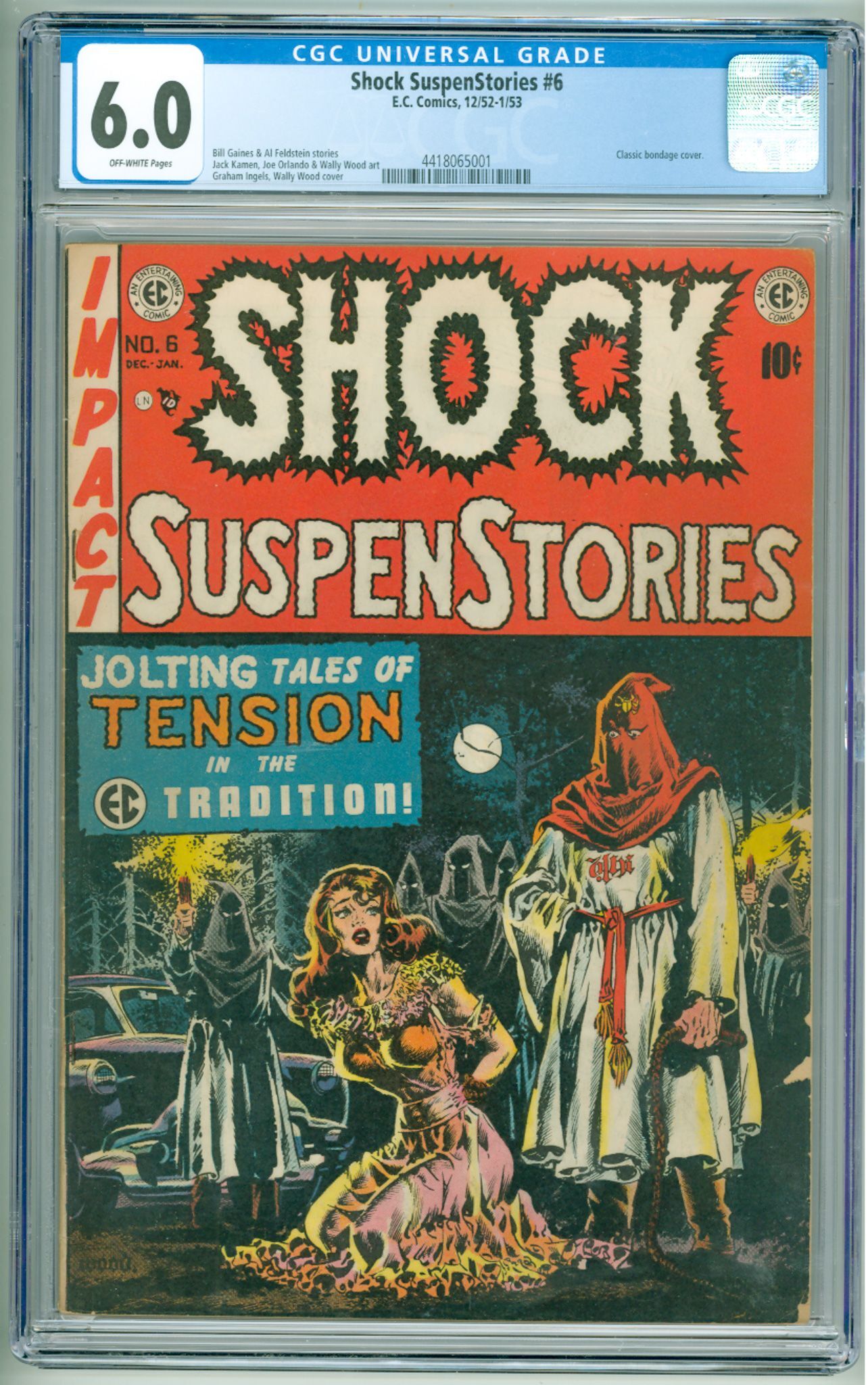 Shock SuspenStories #6 (1952) CGC 6.0! OW Pages! Classic Bondage Cover ...