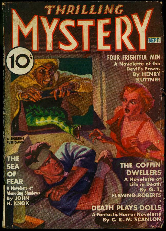 Thrilling Mystery Pulp September 1937- Weird Menace snake torture- John ...