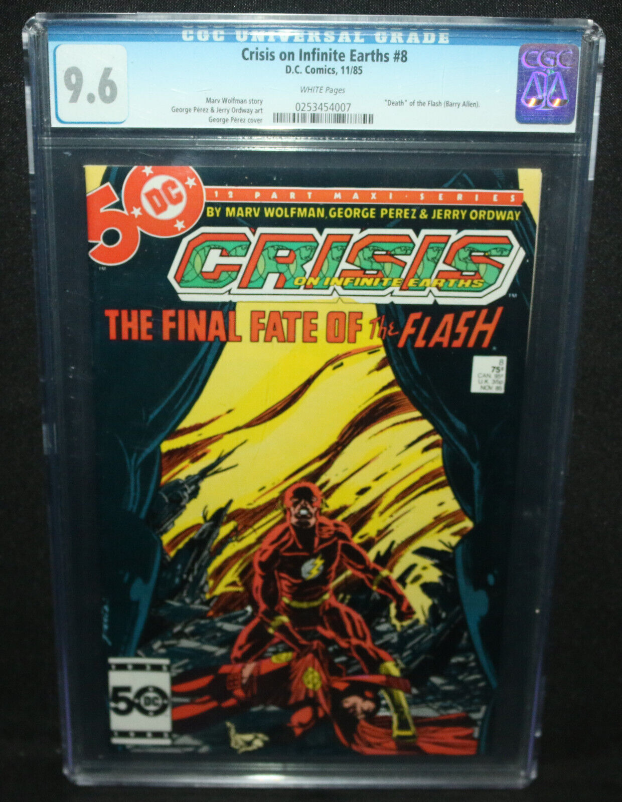 Crisis on Infinite Earths #8 - Death of Flash Barry Allen - CGC Grade 9 ...