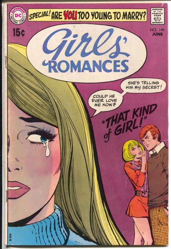 Girls' Romances #149 1970-DC-lingerie panels-dating I.Q.-VG | Comic ...
