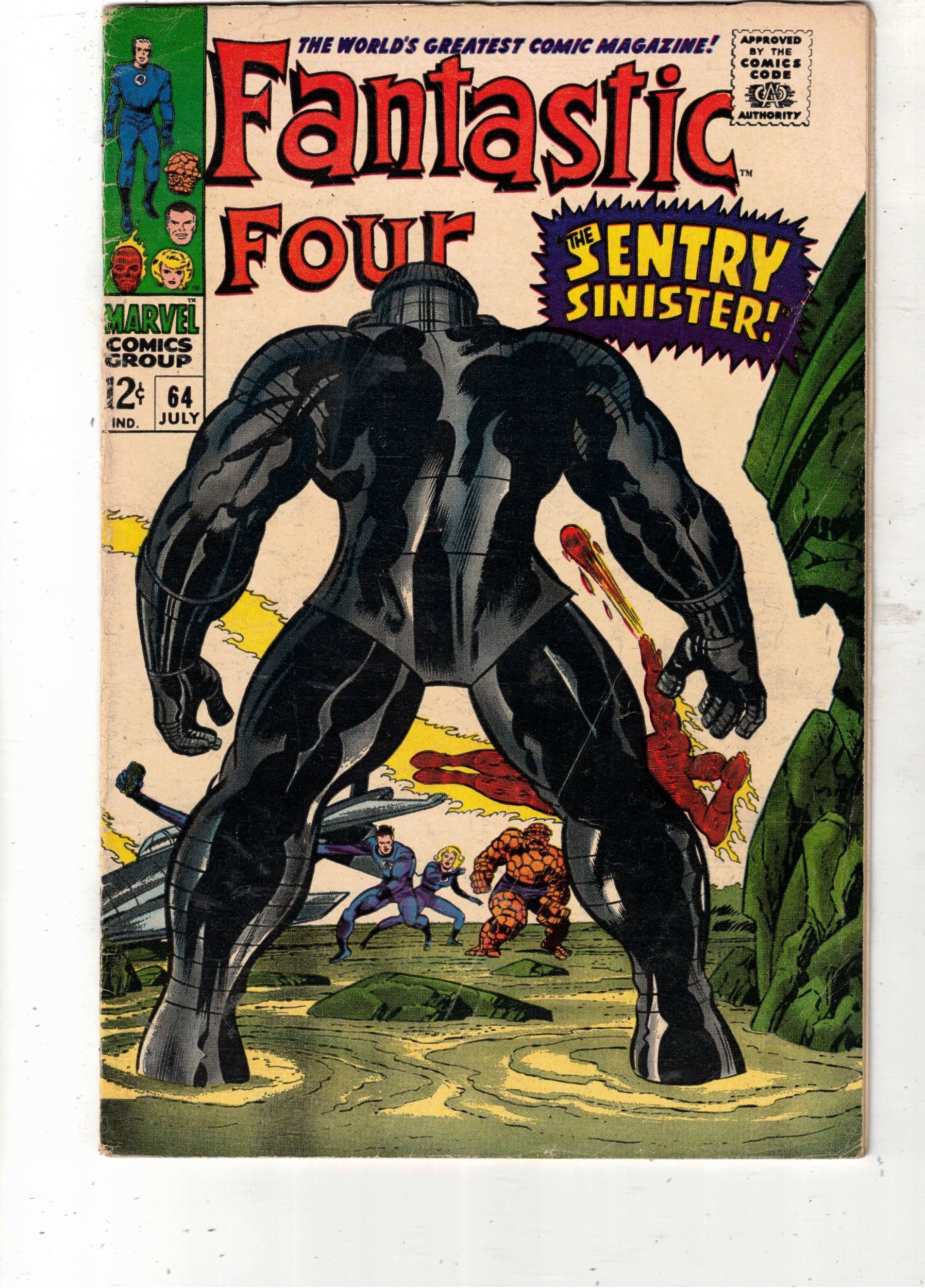 Fantastic Four #64 (1967) FN Mid-Grade 1st Sentry Sinister! Jack Kirby ...