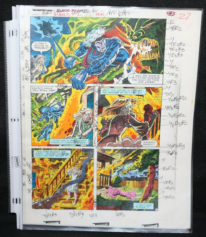 Mars #2 8pg Story Color Guide Art Black Flame 'Closet' - 1984 by Bruce ...
