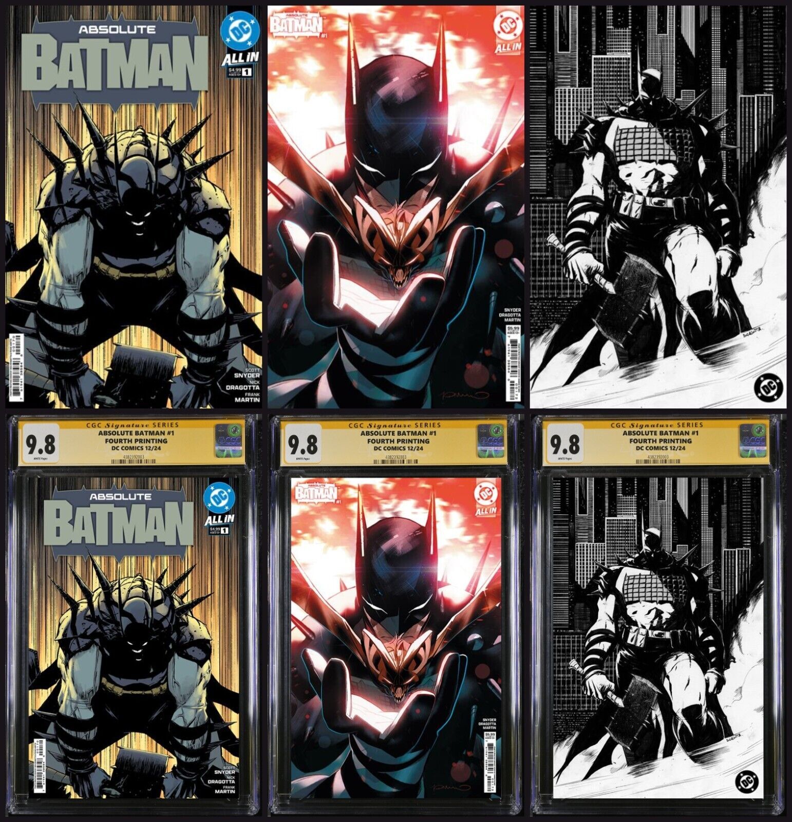 Absolute Batman 1 4th Print CGC/RAW CVR Pick Scott Snyder Signed Presale Megacon | Comic Books ...