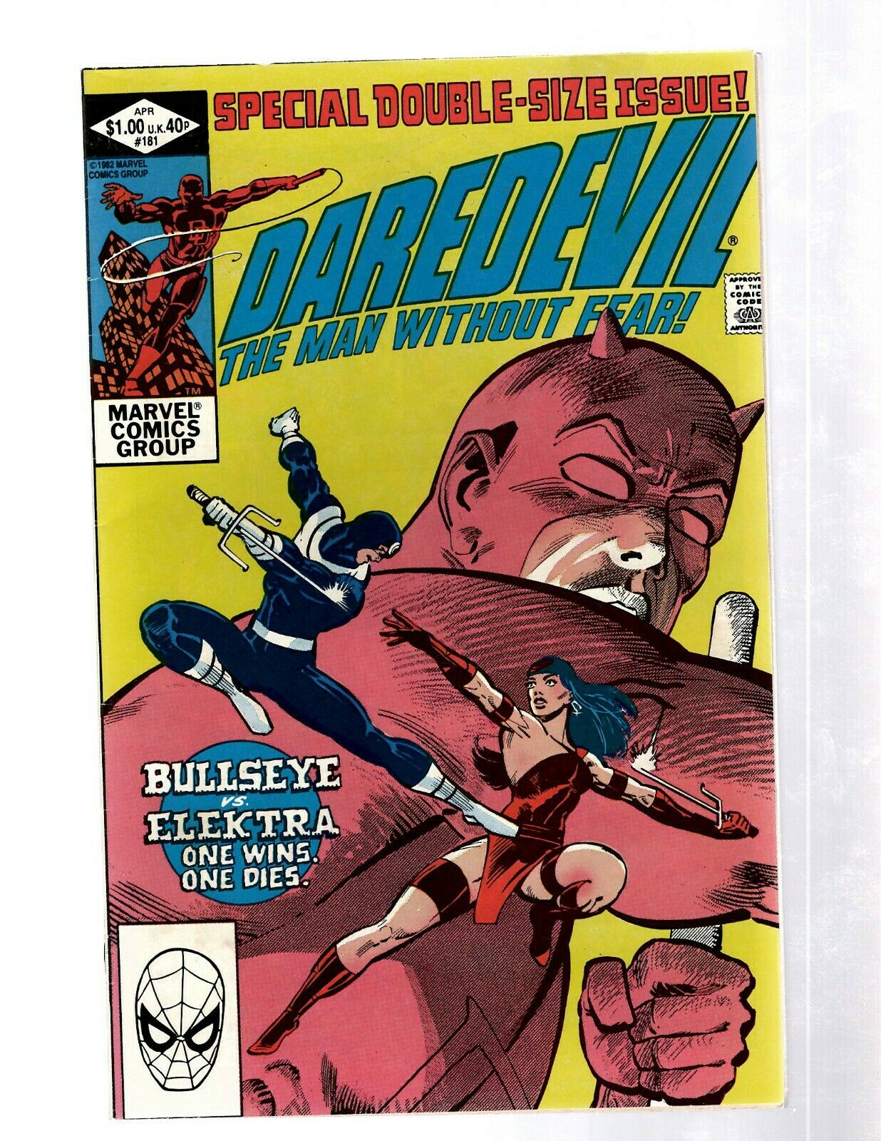 Daredevil # 181 NM- Marvel Comic Book Death Of Elektra Bullseye ...