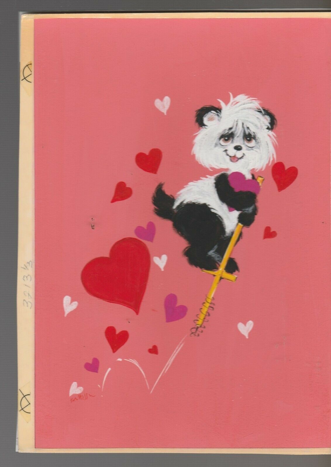 Valentine's Day Painted Panda Lighting Pogo Bar 14x19.1cm Greeting ...