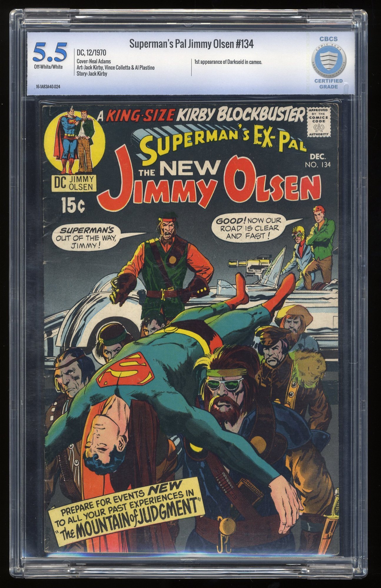Superman's Pal, Jimmy Olsen #134 CBCS FN- 5.5 1st Appearance Darkseid ...