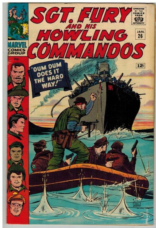 Sergeant Fury 26 Vg-F Jan. 1966 Comics Book | Comic Books - Silver Age ...