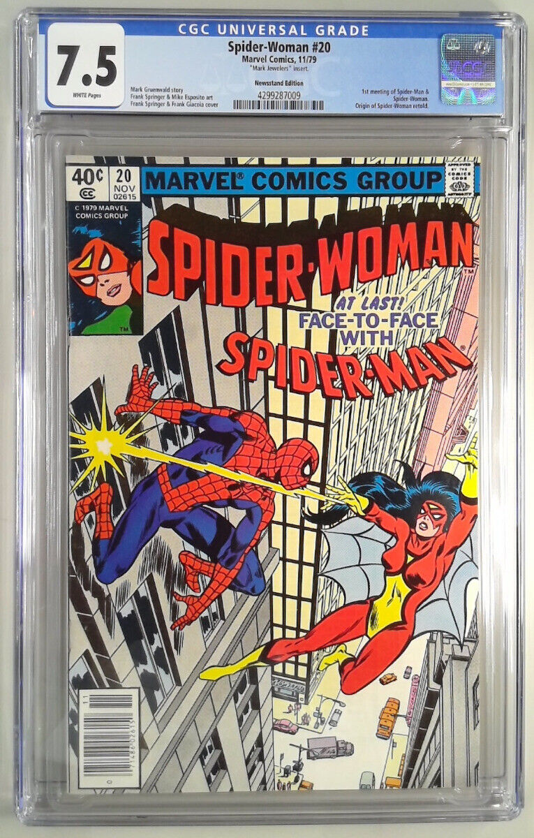 Spider-Woman 20 (1978) CGC 7.5 1st Meeting Spider-Man Spider-Woman ...